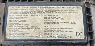 Hino J05E-TP Engine for a 2015 Hino 195 For Sale | Elkton, MD | EHMXH05 ...