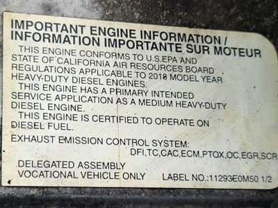 Hino J08 Engine for a 2020 Hino 268 For Sale | Elkton, MD | 11293E0M50 ...