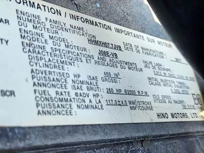 Hino J08 Engine for a 2018 Hino 338 For Sale | Elkton, MD | P-85961 ...