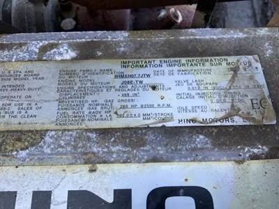 Hino J08E Engine for a 2010 Hino 338 For Sale | Elkton, MD | 9HMXH07 ...