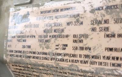 Mack MP7 Engine for a 2008 Mack GU713 For Sale | Elkton, MD | 21002286 ...