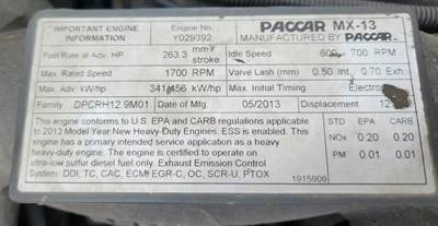Paccar MX-13 Engine for a 2014 Peterbilt 386 For Sale | Elkton, MD | P ...