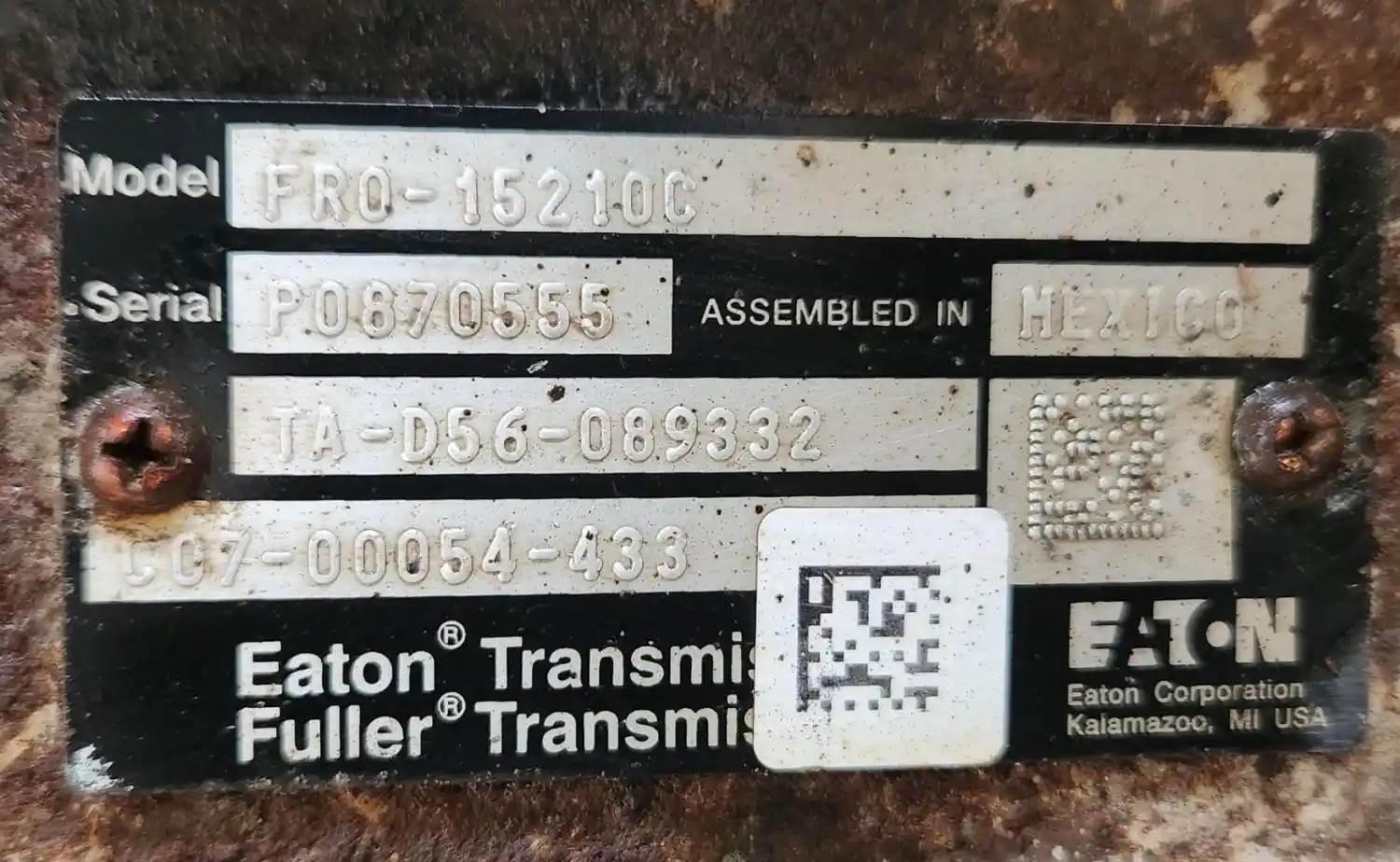 Eaton-Fuller FRO15210C Transmission for a 2016 Freightliner Cascadia ...