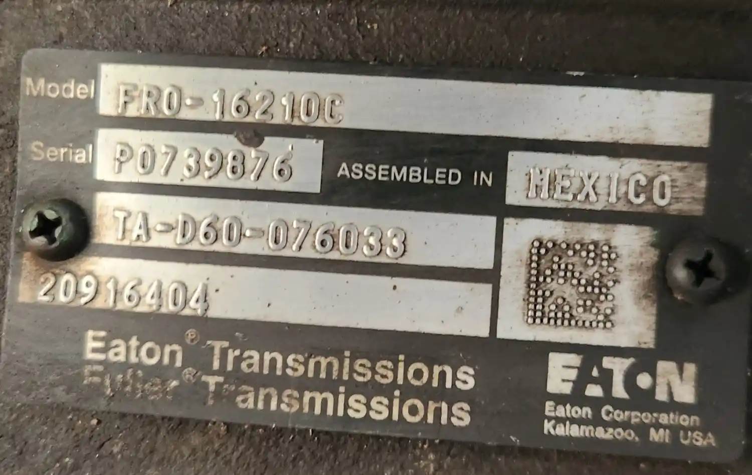 Eaton-Fuller FRO16210C Transmission for a 2015 Volvo VNL For Sale ...