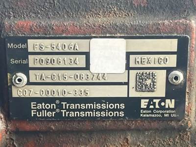 Eaton-Fuller FS5406A Transmission for a 2016 Freightliner M2 106 For ...