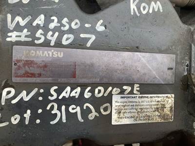 Komatsu SAA6D107E Diesel Engine For Sale | Springville, PA | 2065 ...