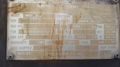 Libby MEP007B Generator For Sale - Lebanon, ME - Abbott Equipment Sales