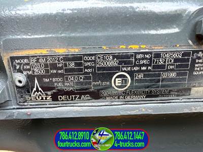 2004 Deutz BF4M2012C Engine For Sale | Miami, FL | 6360-1109234 ...