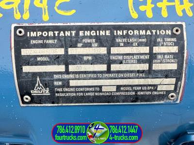 2005 Deutz BF6L914C Engine For Sale | Miami, FL | 6965-0613243 ...