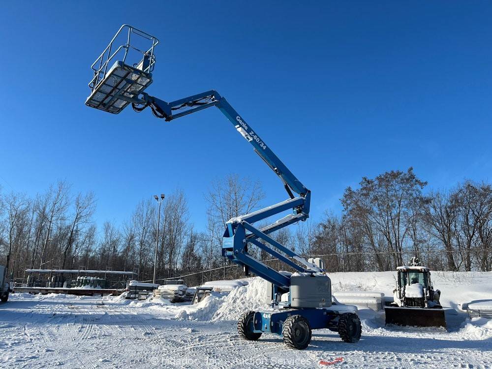 2013 Genie Z-60/34 60' 4WD Diesel Articulating Boom Lift Man Aerial Jib ...