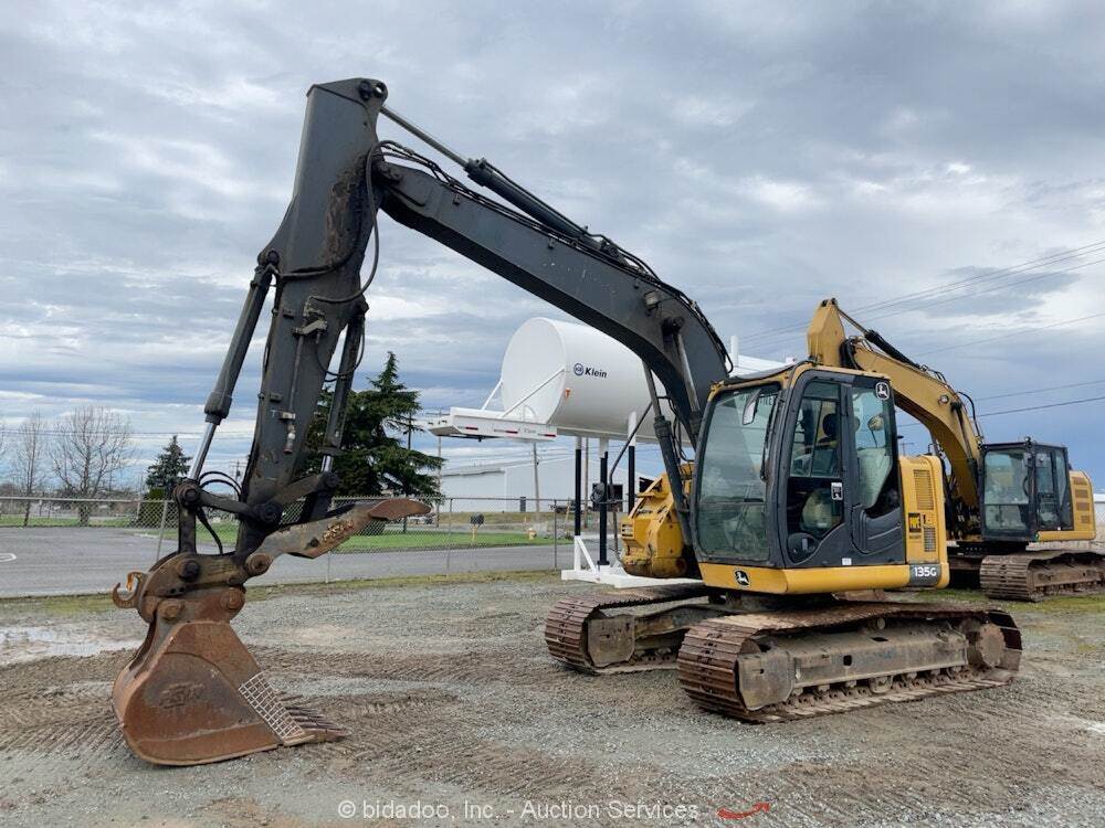 2013 John Deere 135G Hydraulic Excavator Cab A/C Aux Hyd Thumb QC ...