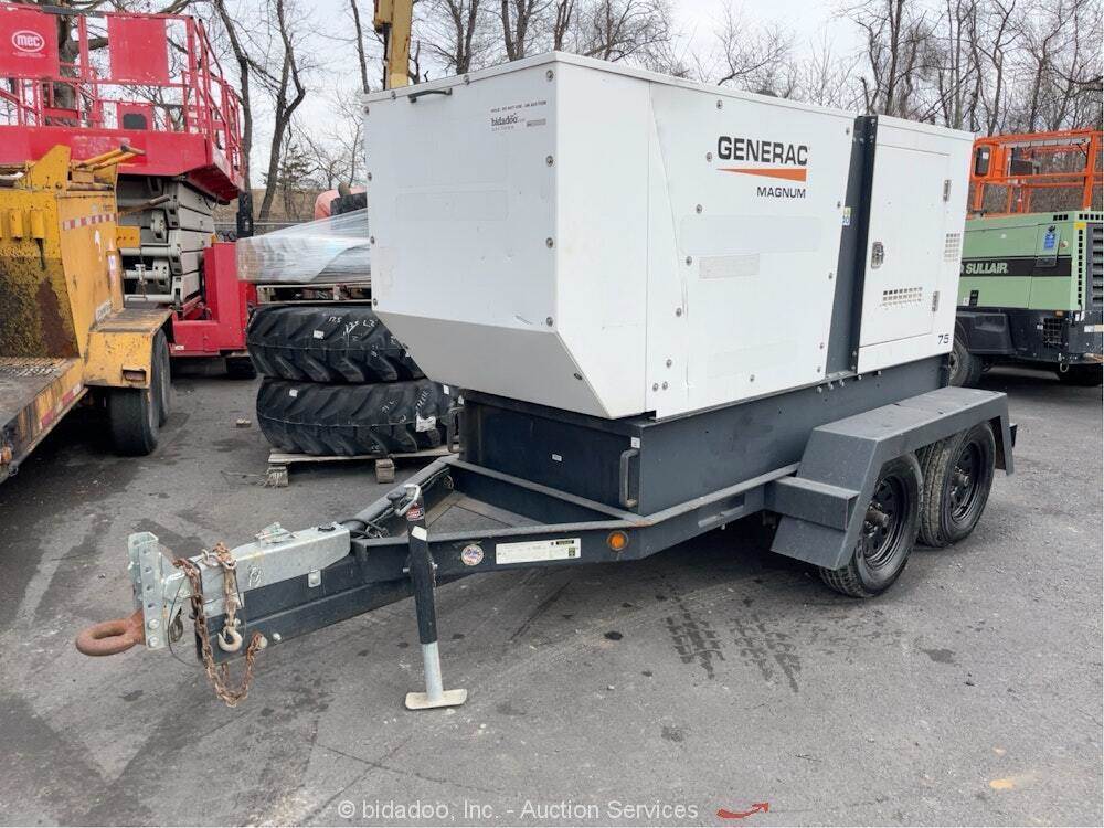 2018 Generac MDG75DF4 60kW Towable Generator 75kVa Genset Trailer ...