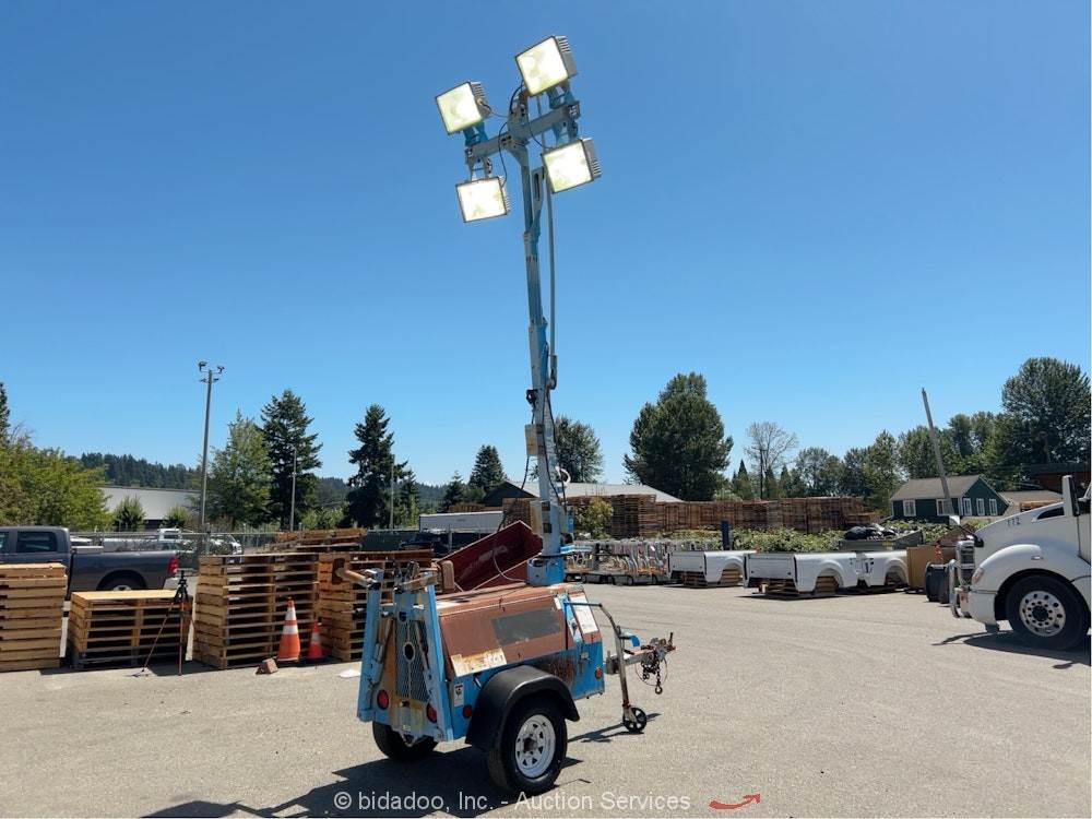 2004 Genie TML-4000N 6kW Towable Light Tower Generator Trailer Perkins ...