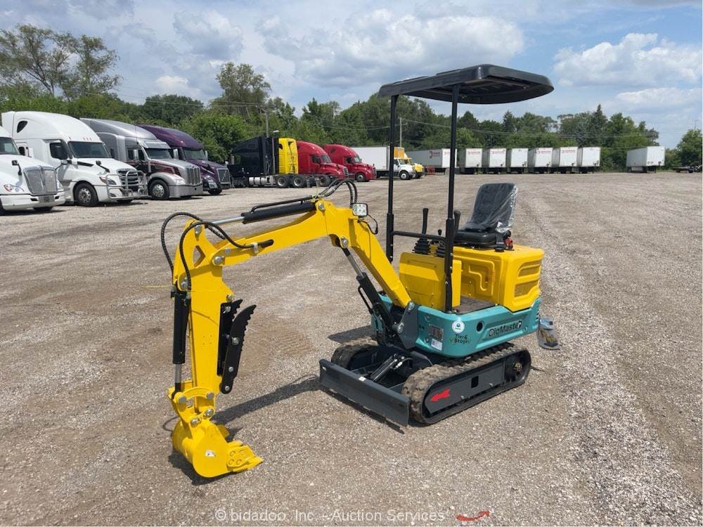 2025 Digmaster DM100 Mini Excavator Backhoe Blade Thumb Bucket bidadoo ...