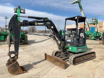 2016 John Deere 35G Mini Excavator Backhoe Trackhoe Aux Hyd Blade ...