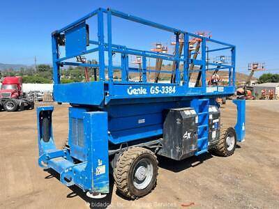 2014 Genie GS-3384 33' Rough Terrain Scissor Lift Man Aerial Platform ...