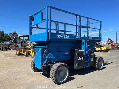 2014 Genie GS-4390 RT 43' 4WD Rough Terrain Scissor Lift Aerial ...