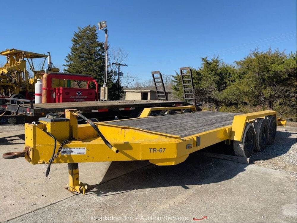 1973 Bame 10 Ton 23' Tri-Axle Equipment Utility Bed Trailer Ramps ...