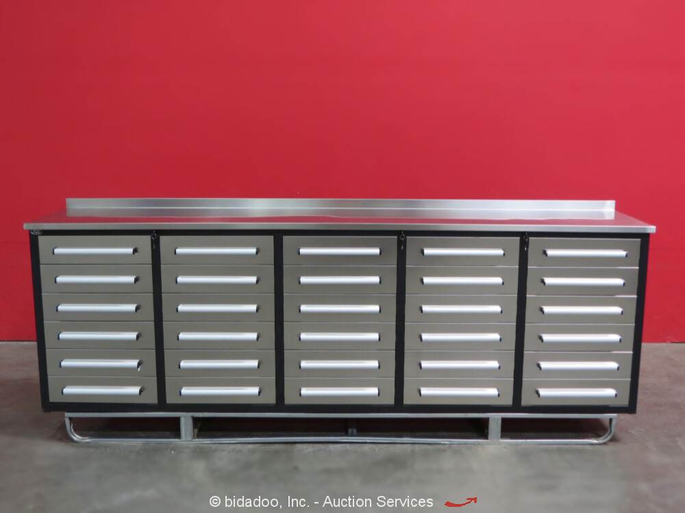 Steelman 30-Drawer 9FT Steel Work Bench Tool Cabinet Shop Box bidadoo ...