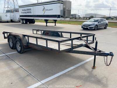 2012 Centex Flatbed 14' Utility Wood Deck Equipment Trailer Tandem Axle ...