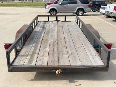 2012 Centex Flatbed 14' Utility Wood Deck Equipment Trailer Tandem Axle ...