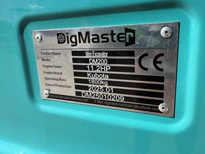 NEW Mini Excavator 2025 DigMaster DM200 Kubota Diesel Hydraulic Thumb ...
