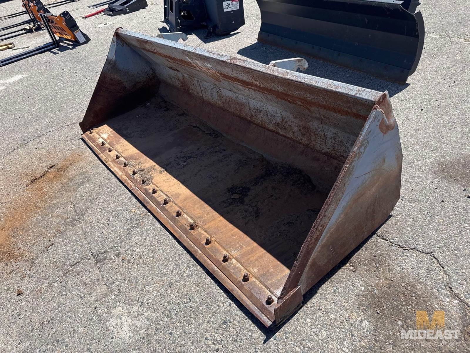 Used Skid Steer Bucket Attachment For Heavy Equipment. Steel ...