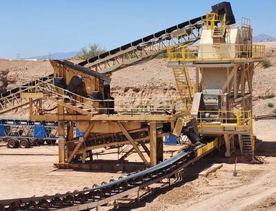 CRUSHER STRUCTURE with ALLIS Minerals 4’ wide x 12’ long two deck XH ...