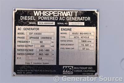 2018 Multiquip DCA400SSI4F Diesel Generator For Sale, 3,653 Hours ...