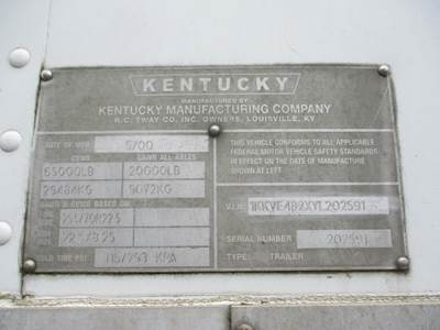2000 Kentucky 48 FT DROP FRAME MOVING VAN Tandem Axle Aluminum Drop ...