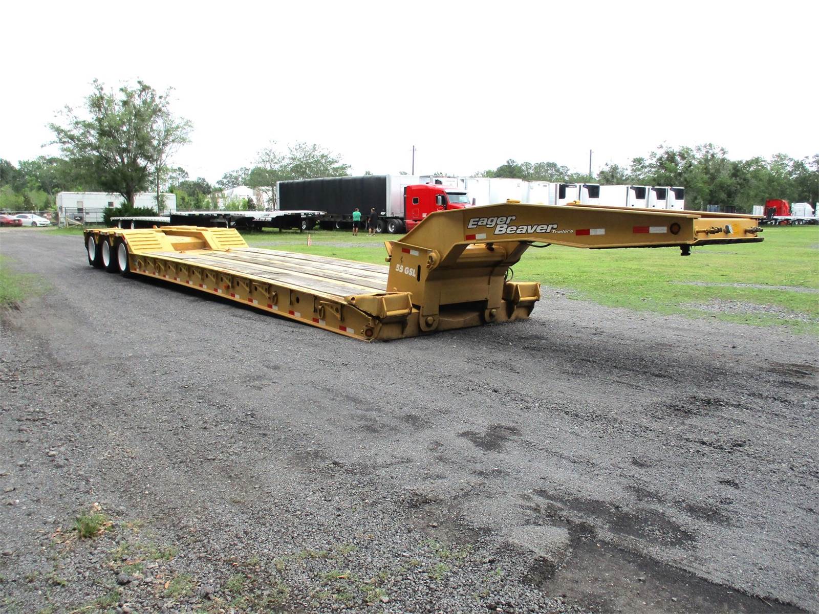 2002 Eager Beaver 53x102 Tri Axle Steel Lowboy Trailer - Air Ride ...