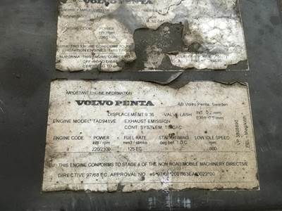 1010 Volvo TAD941VE USED Diesel Engine For Sale | Hamont, Belgium ...