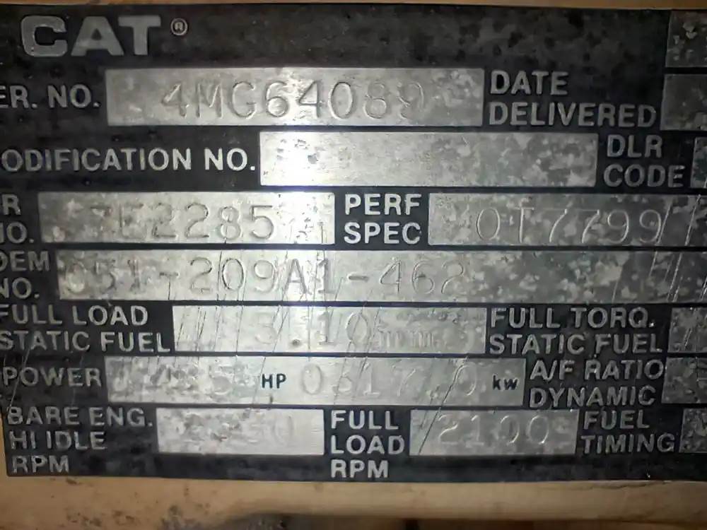 Caterpillar 3406B Engine - 425 HP, ARR/CPL 7E2285 For Sale | Fresno, CA ...