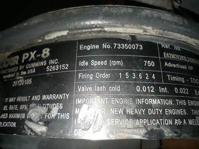 Paccar PX-8 Engine for a 2012 Peterbilt 348 For Sale | Fresno, CA ...