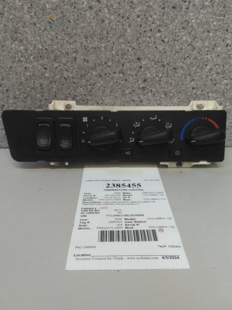 2006 Freightliner Columbia 120 Heater / AC Temp Control For Sale ...