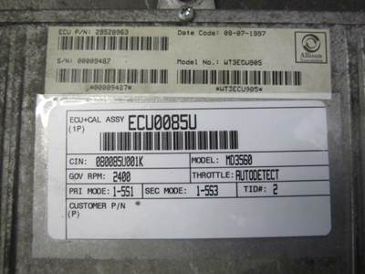 Allison MD3560 Transmission Control Module (TCM) For Sale | Easton, MD ...