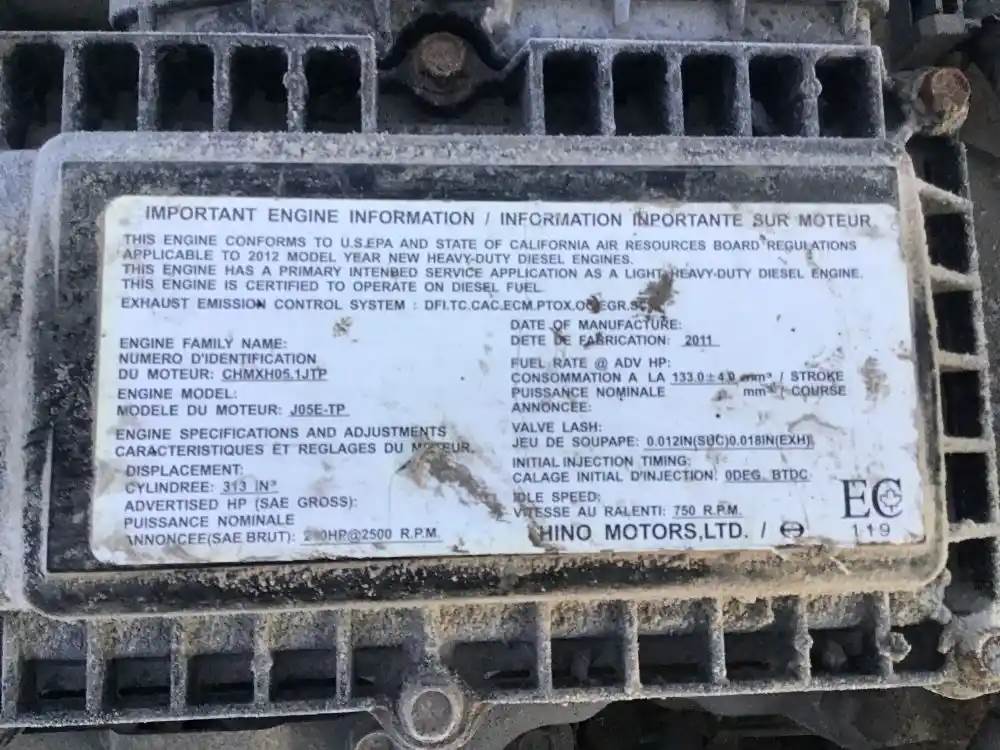 Hino J05E-TP Engine for a 2013 Hino 195 For Sale | Île-Aux-Noix, QC ...