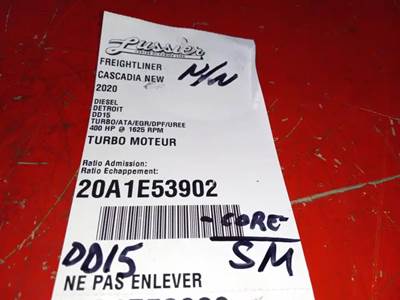 Detroit DD15 Turbocharger / Supercharger for a 2020 Freightliner ...