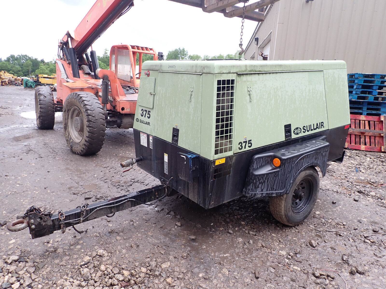 2008 Sullair 375CA3 375 CFM Air Compressor VIDEO! CAT Diesel Towable ...