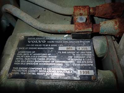 1984 Volvo TD60B Engine For Sale | Carbondale, PA | 16117 ...