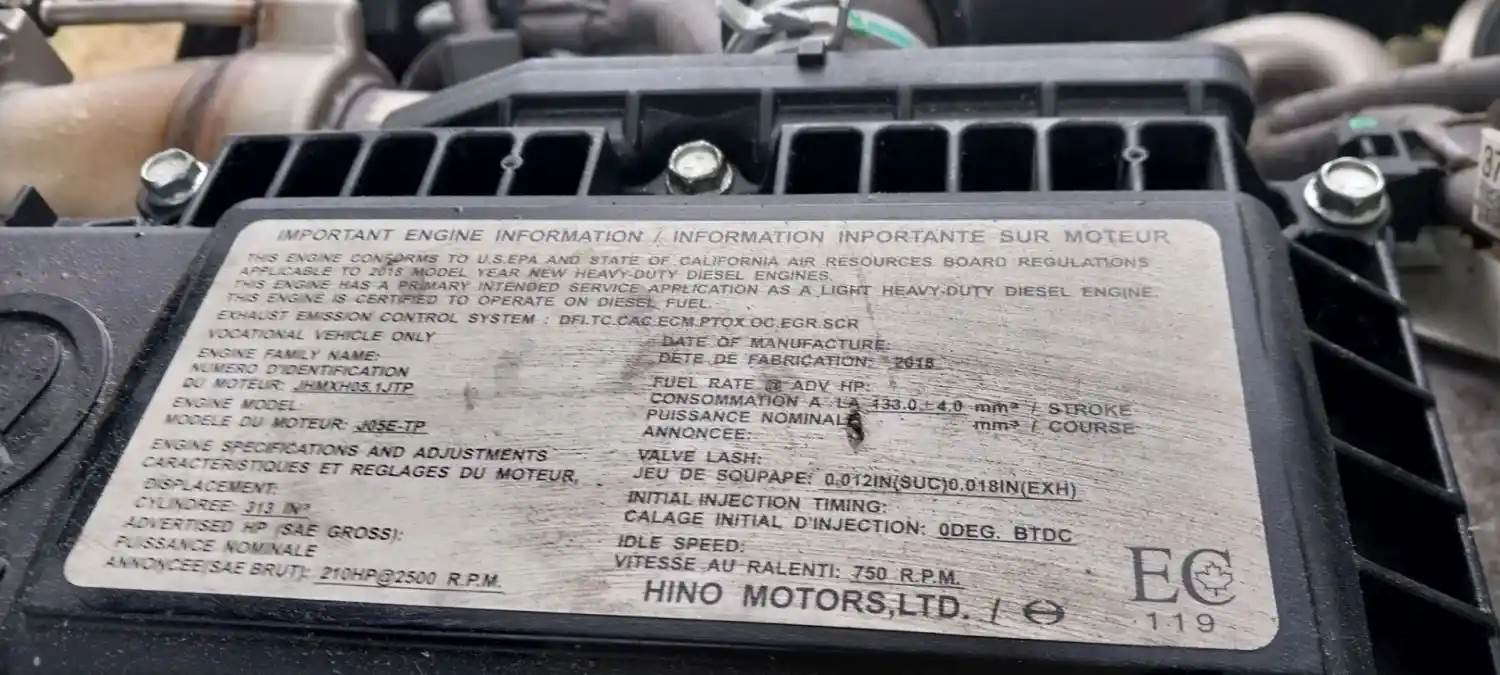 Hino J05E-TP Engine for a 2019 Hino 195 For Sale | Wagener, SC ...