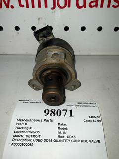Used Detroit DD15 Quantity Control Valve, Part # A0000900069 For Sale ...